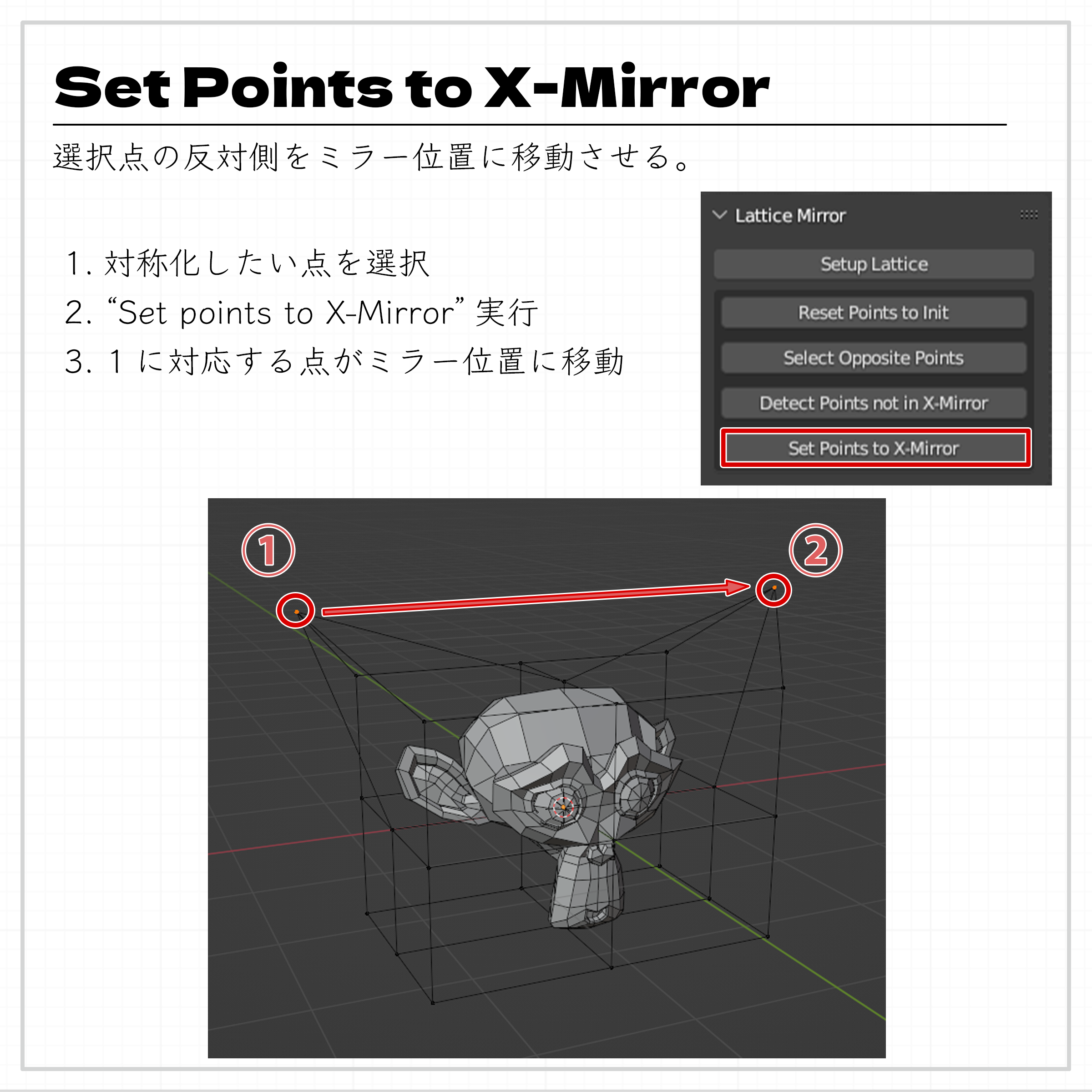 Blender Addon 「ラティス X-ミラー / Lattice X-Mirror」 - LunaticFox - BOOTH