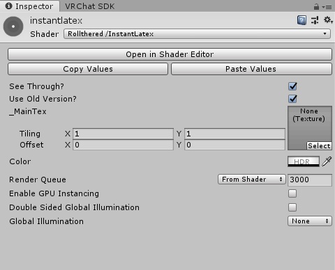 VRChat Instant Latex Shader - Rollthered - BOOTH