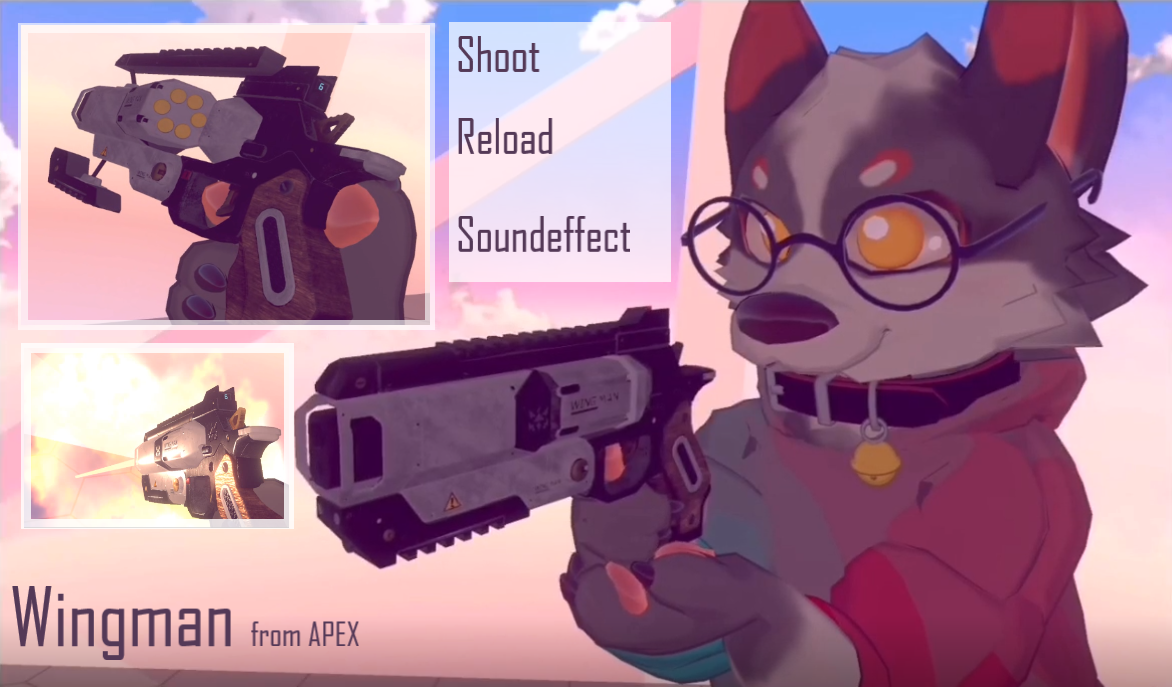 [VRChat]aniamted wingman pistol - acidfox - BOOTH