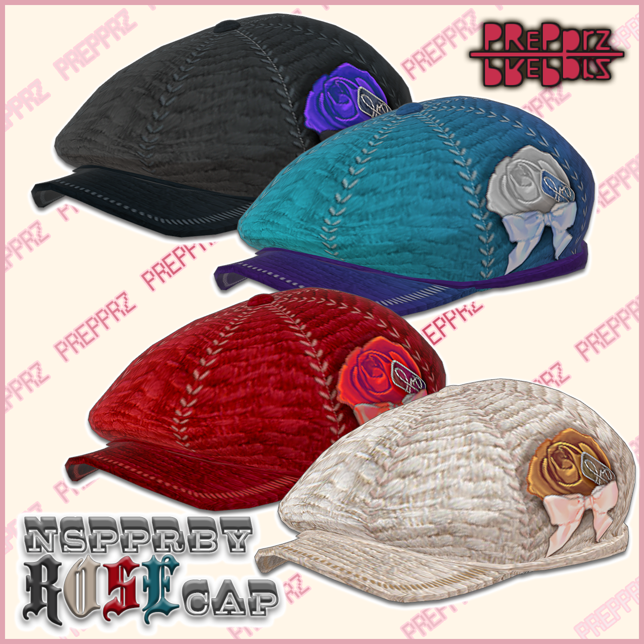 【VRoid customitem XWear】nspprbyROSE 🌹 cap - prepprz - BOOTH