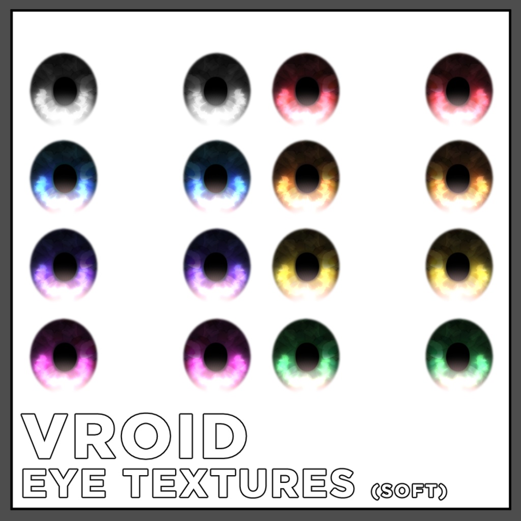 VRoid Eye Textures Pack 1 - 8 Colors - riceburger - BOOTH