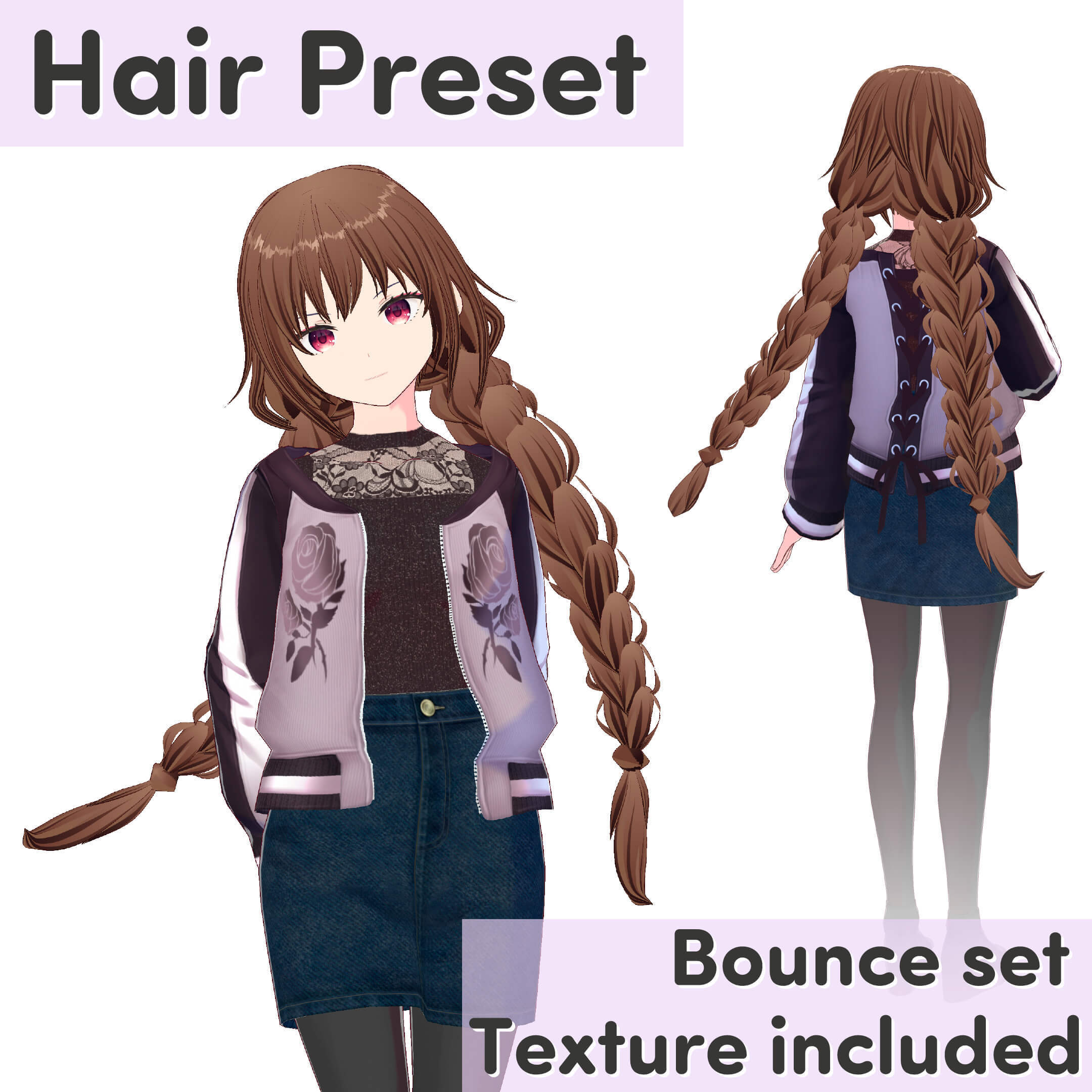 [VRoid] Braids Hair / 髪型 三つ編み - Kupopo Shop - BOOTH