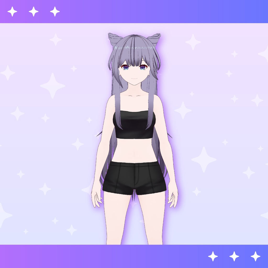 [VRoid] Long hair with cat ears hair / 髪型 猫耳ロング - Kupopo Shop - BOOTH