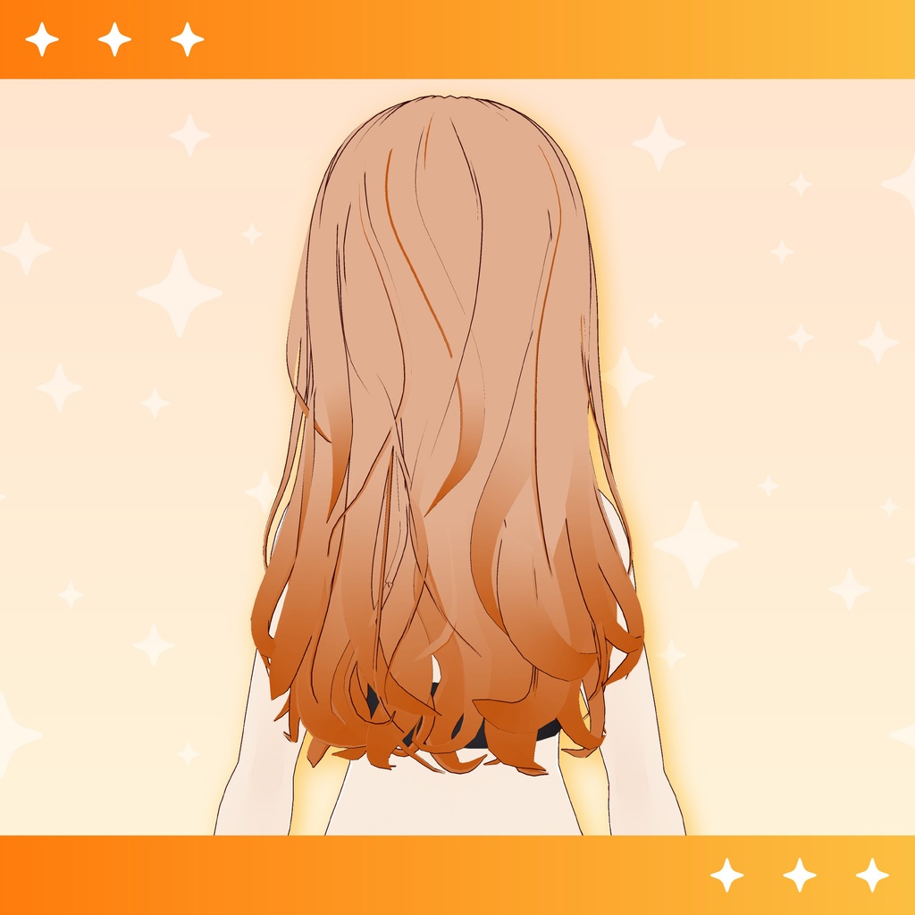 [VRoid] Long hair / 髪型 ウェーブ ロングヘア - Kupopo Shop - BOOTH