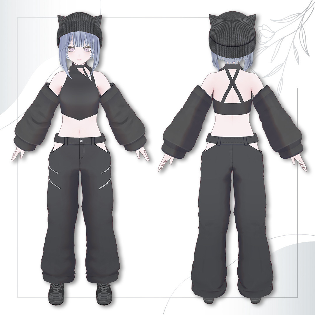 [VRoid] Cat Ears Outfit Set / 猫耳 洋服セット - Kupopo Shop - BOOTH
