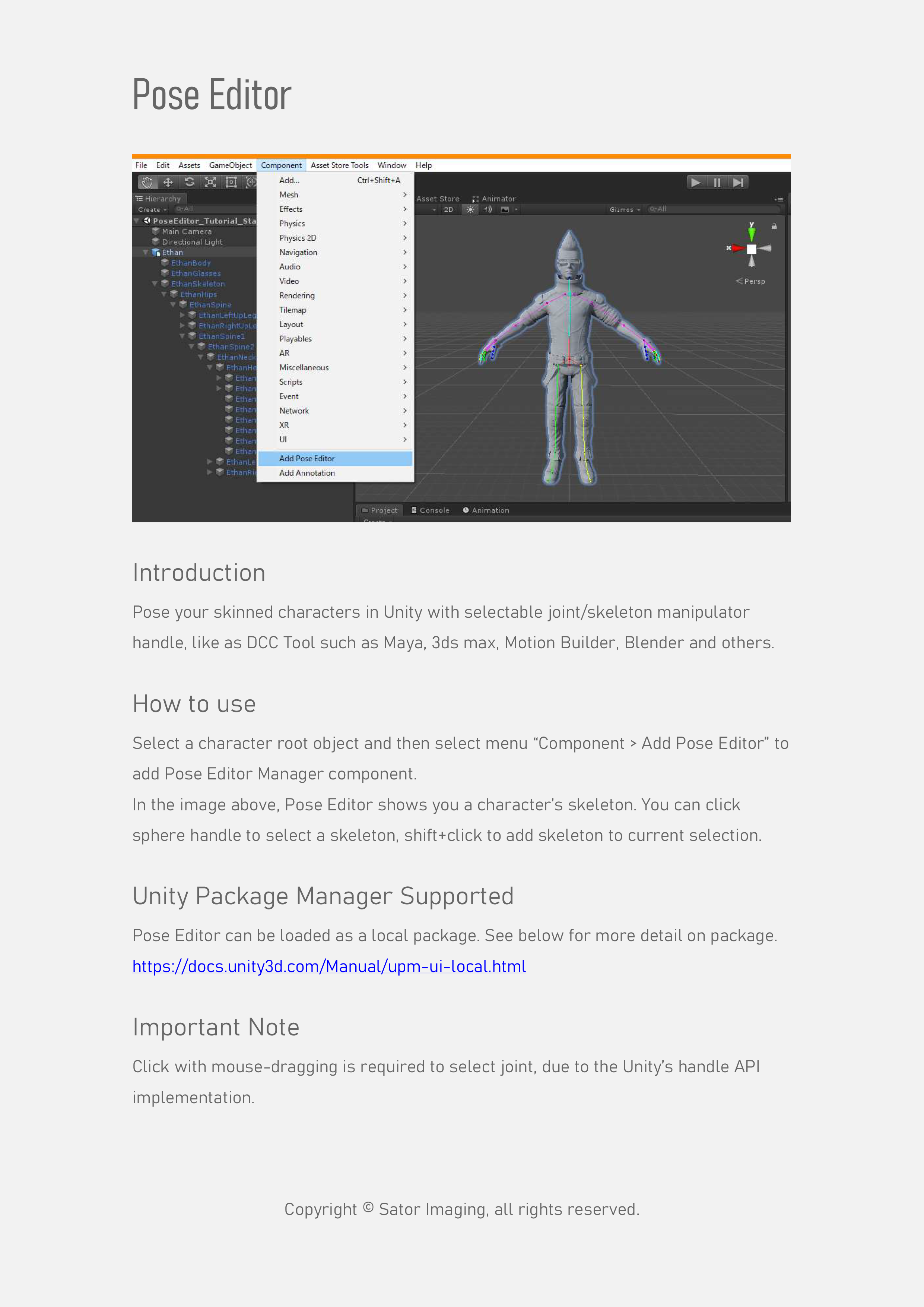 【Unity】 キャラクターポーズエディター - Sator Imaging - BOOTH