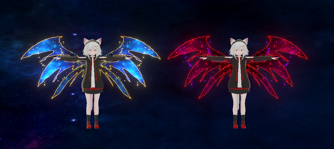 【VRC/Unity】夜空の翼 （2色セット / MA対応） - ちゃとら工房 - BOOTH