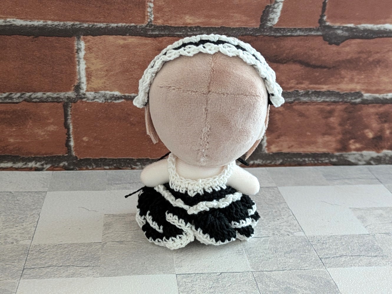 10-11cmぬいサイズ 重ね編みワンピース＋ヘッドドレス - 193_amimono - BOOTH