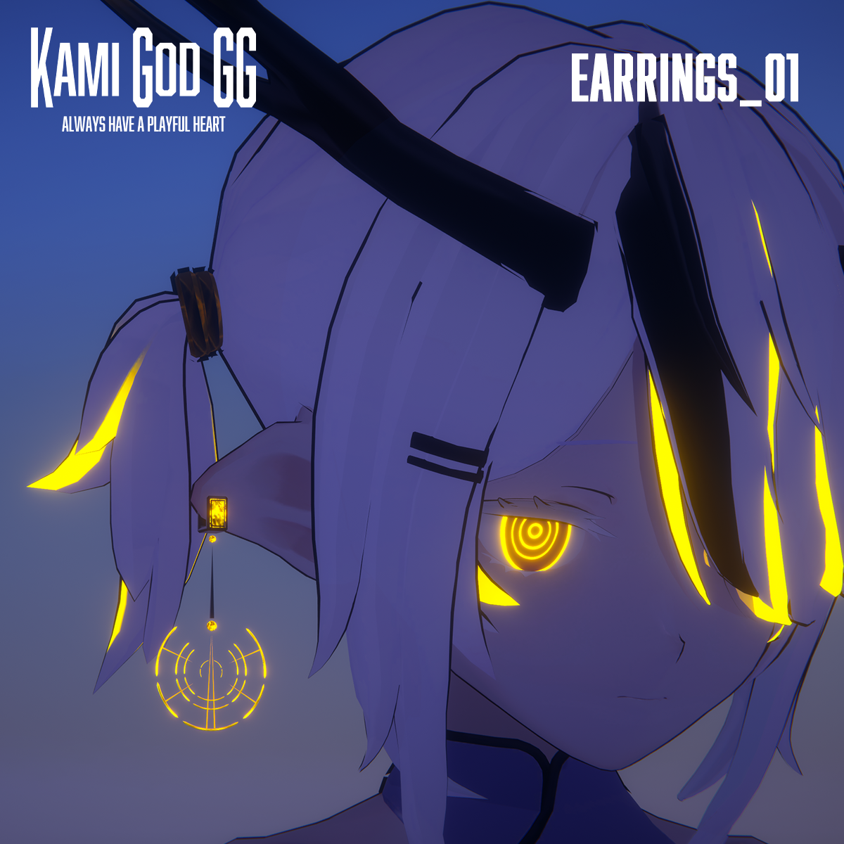 【VRChat想定】PB対応 神GODピアス001 イヤリング / pierced earrings - kamigodgg - BOOTH