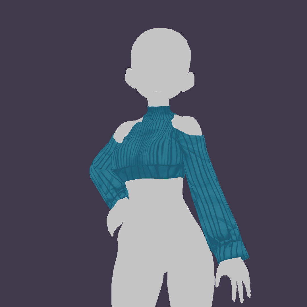 Vroid Cloth - Blue Short Sweater 💙 - Kitzoomer - BOOTH