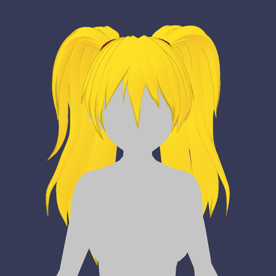 Vroid Hair Preset Blonde Two Tails - Kitzoomer - BOOTH
