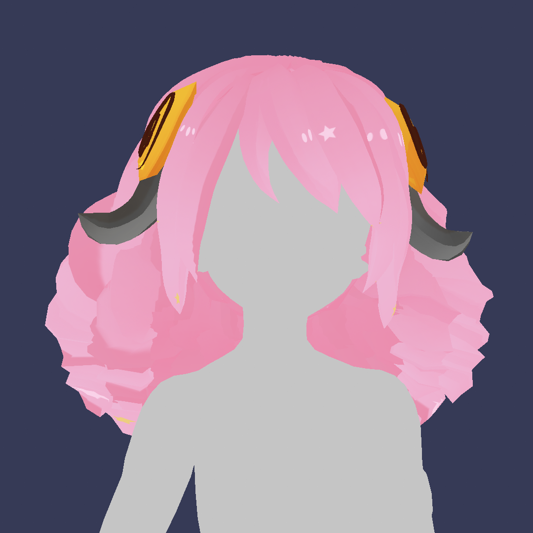 Vroid Curl Pink Hair Preset - Pink sheep - Kitzoomer - BOOTH