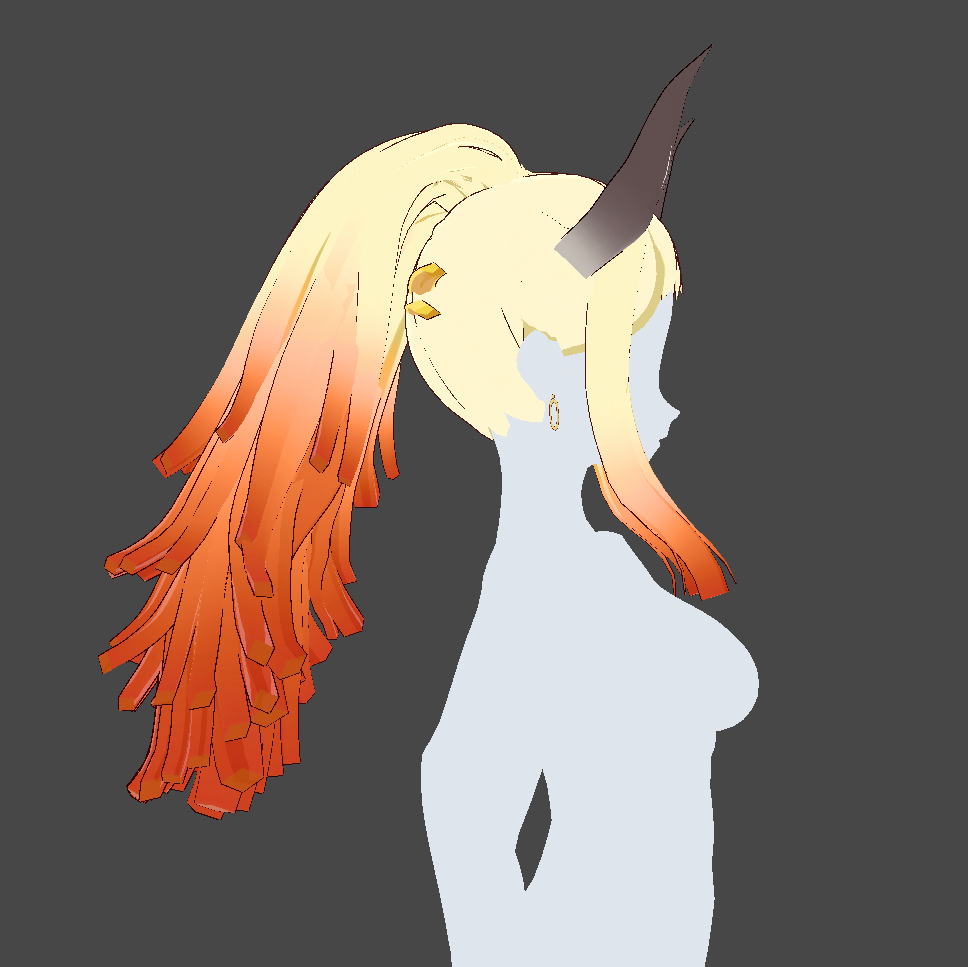 Hair Preset Vroid - Horns and Tail Hairstyle🌻 - Kitzoomer - BOOTH