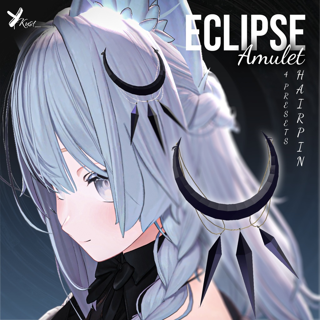 【VRChat】~Eclipse Amulet Hairpin - ykust_ - BOOTH