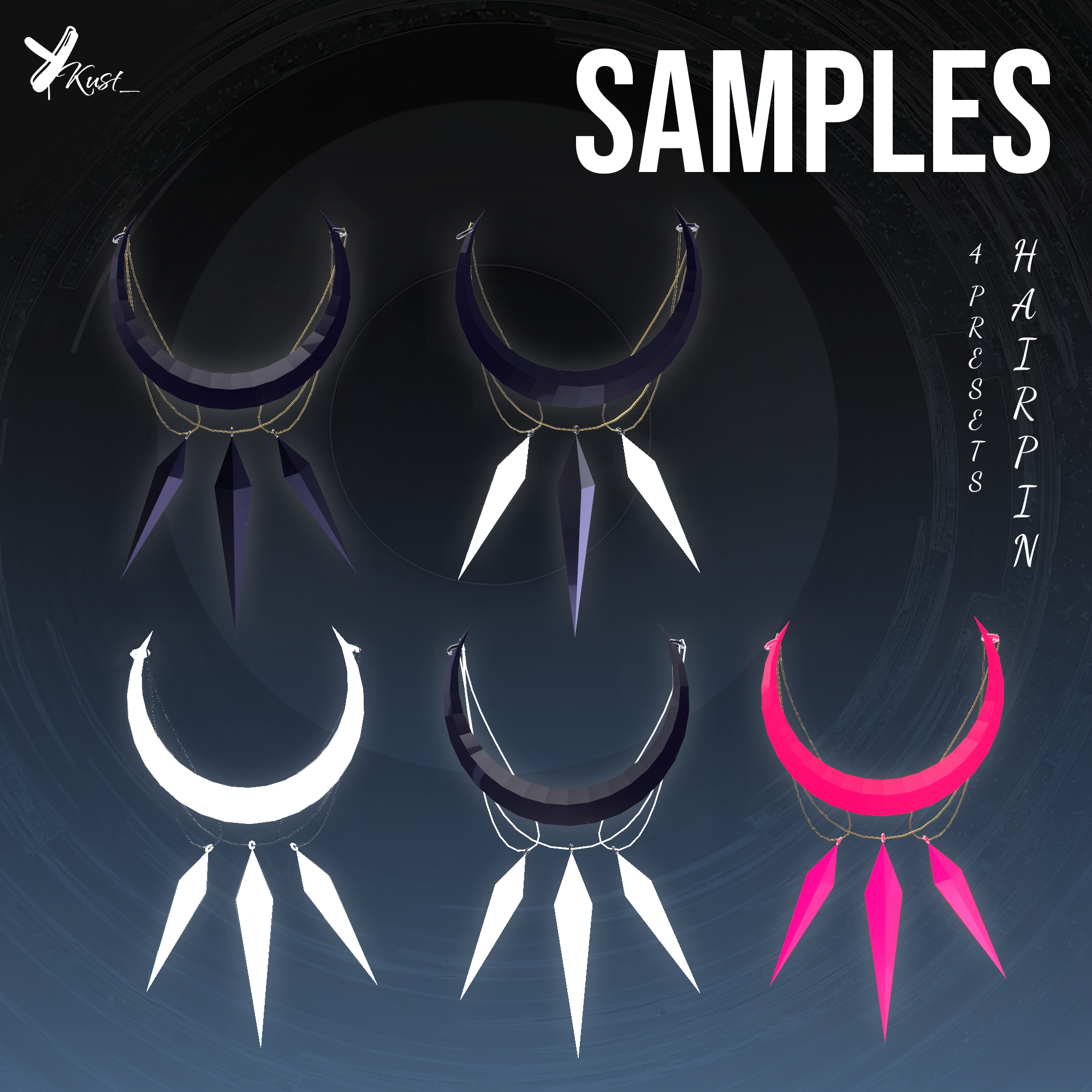 【VRChat】~Eclipse Amulet Hairpin - ykust_ - BOOTH