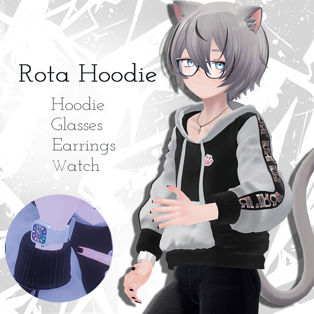 【kuuta専用衣装】Rota Hoodie（パーカー＋アクセサリーセット）眼鏡/時計/ネックレス/ピアス - Rotus＆RotaLa ...