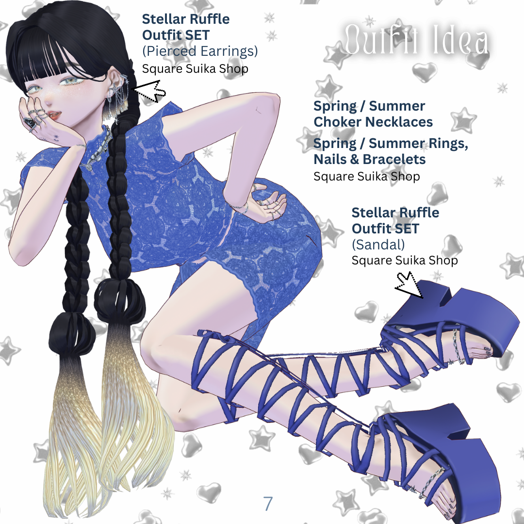 【無料】Lace Mellow Tops & Back Cross Inner【VRoid】 - Square Suika Shop - BOOTH