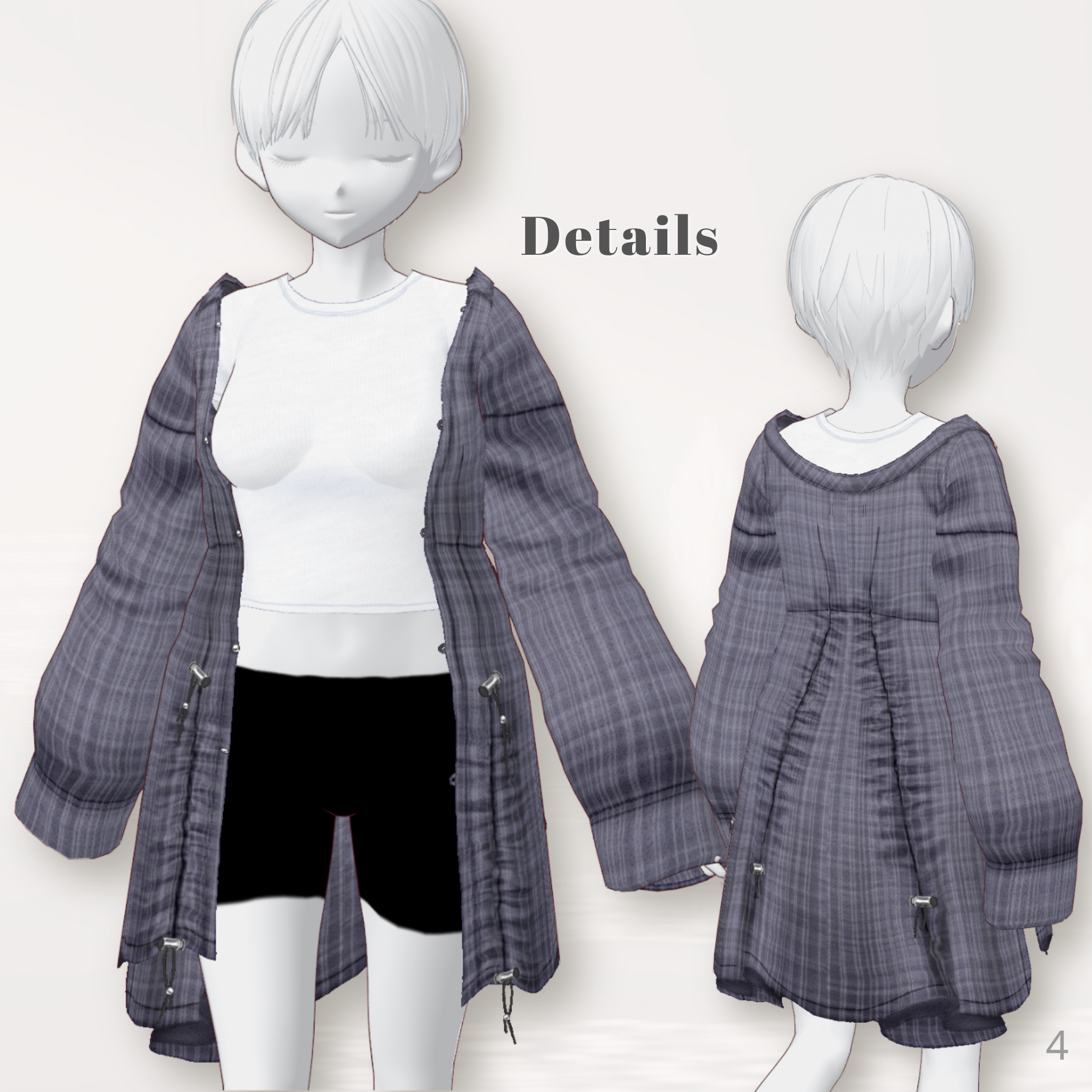 Loose Shirt & Tank top【VRoid】 - Square Suika Shop - BOOTH