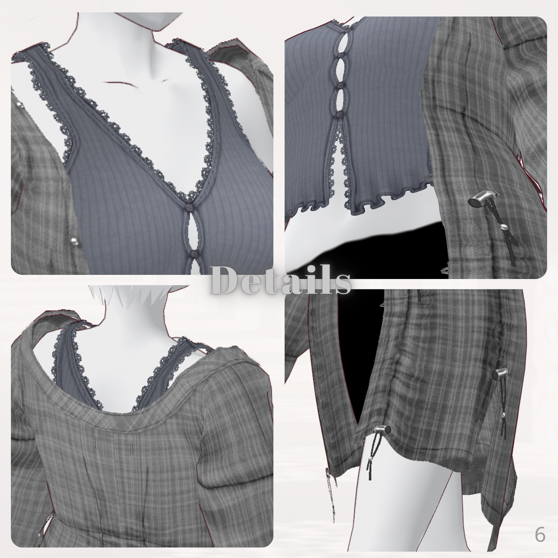 Loose Shirt & Tank top【VRoid】 - Square Suika Shop - BOOTH