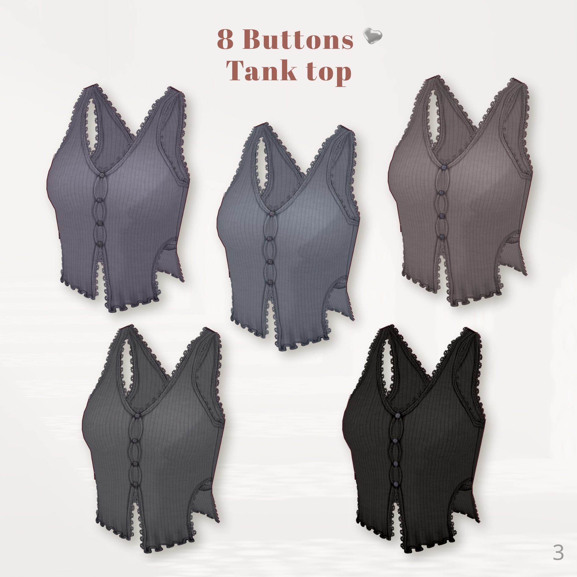 Loose Shirt & Tank top【VRoid】 - Square Suika Shop - BOOTH