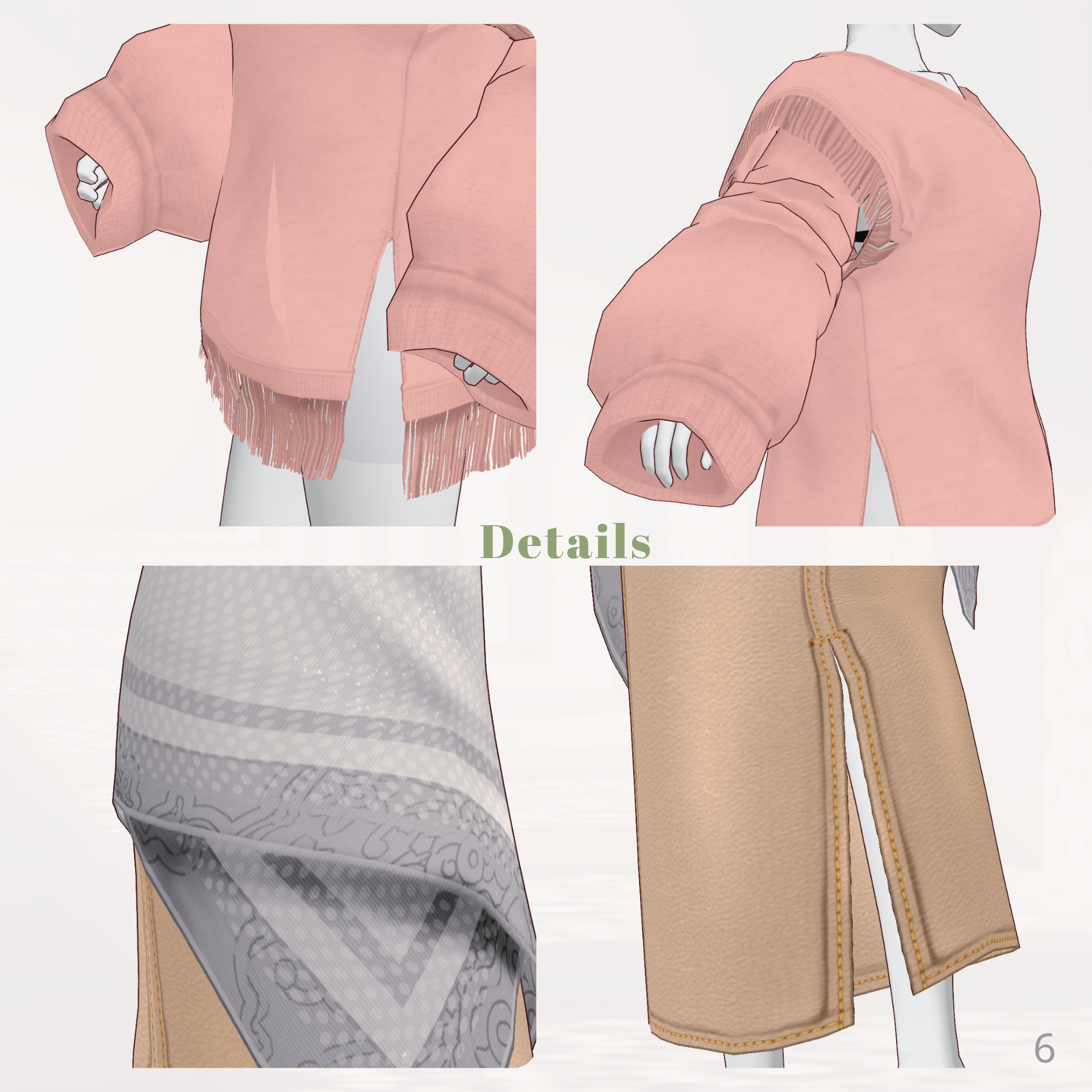 Fringe & Scarf Outfit Set【VRoid衣装】 - Square Suika Shop - BOOTH
