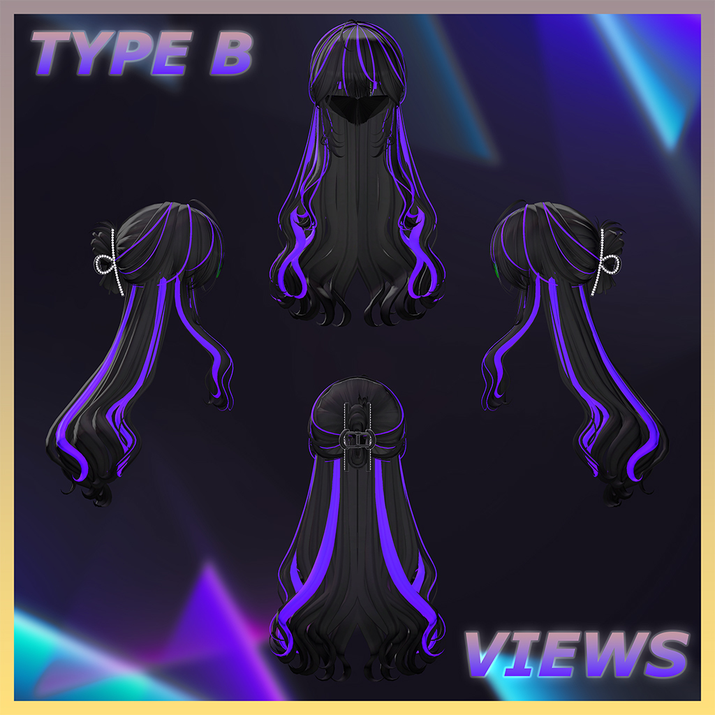 2Way Vance Clip Hair Ver.2 Highlights Texture 【VRC Hair Texture - GLAY ...