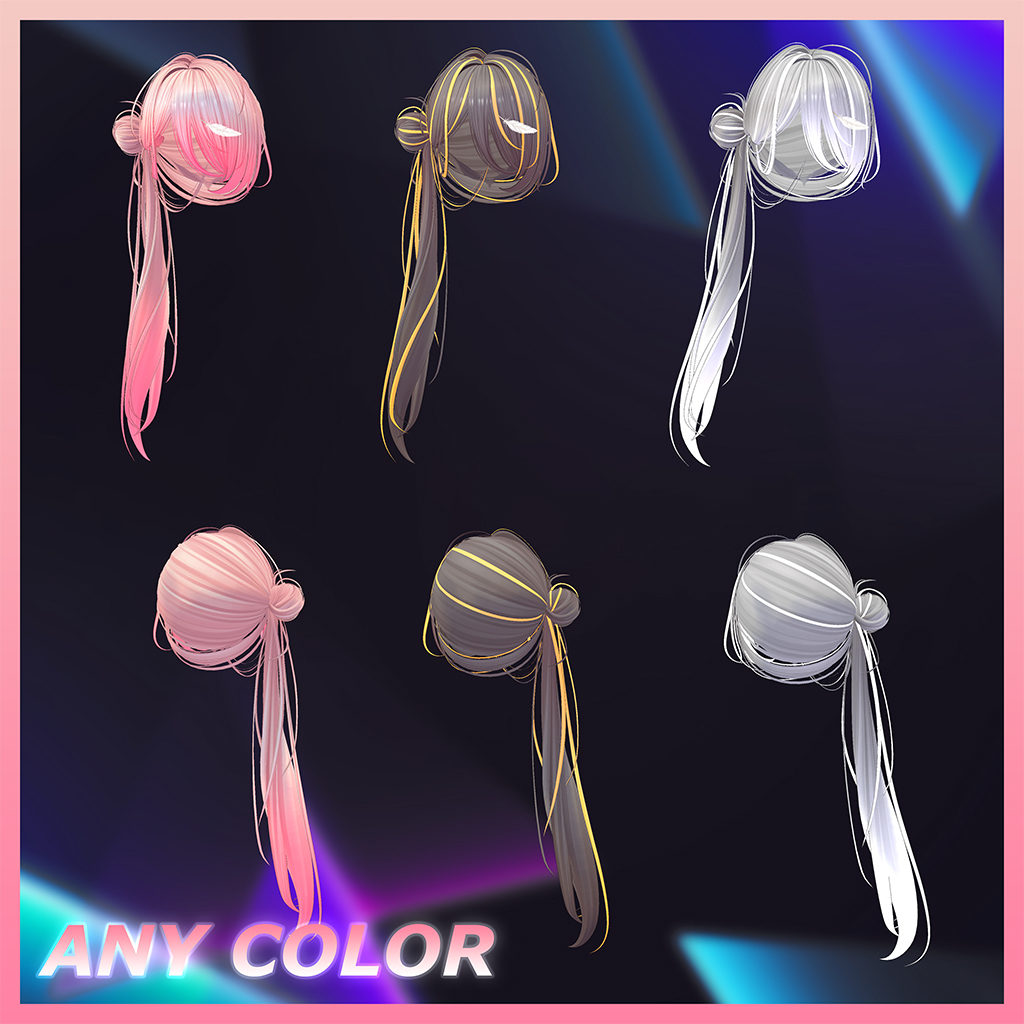 バンサイドテールヘア Highlights Texture 【VRC Hair Texture - Li-ne_Shop】 - StrandX ...