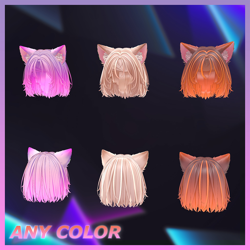 Mohumohu bob Highlights Texture 【VRC Hair Texture - mochipun】 - StrandX ...