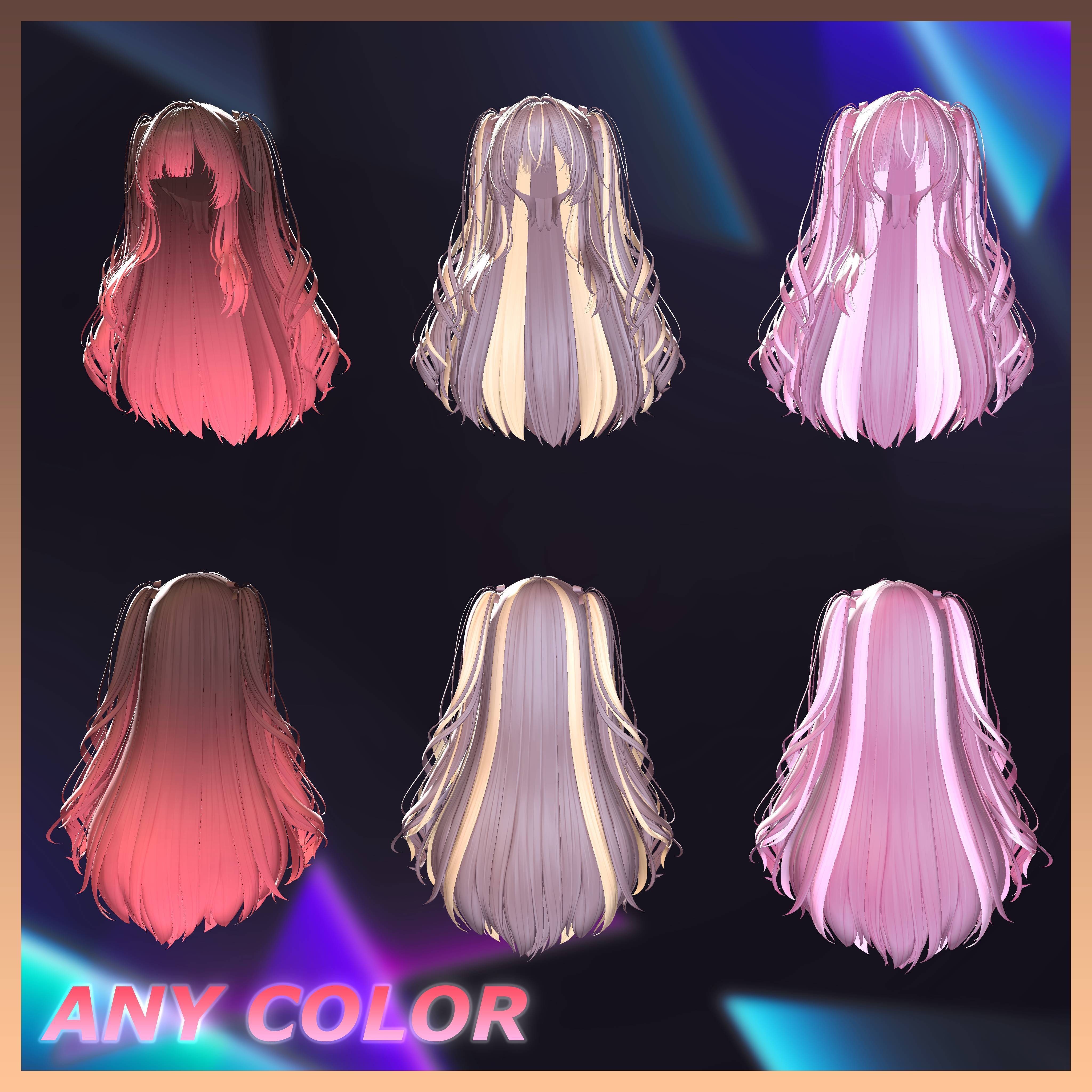 H22 ハーフツイン Highlights Texture 【VRC Hair Texture - きりはら製作所】 - StrandX ...