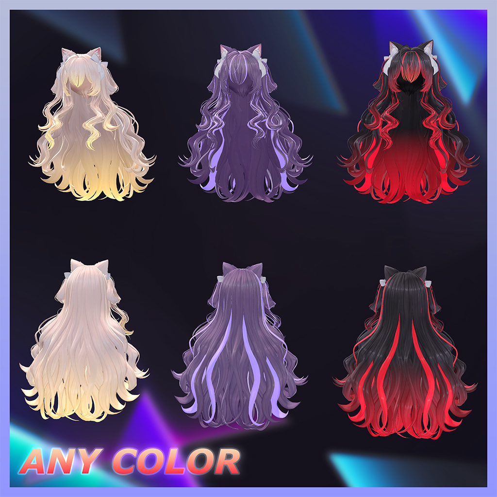 Fluffy Hair Highlights Texture 【VRC Hair Texture - mitokumo】 - StrandX ...