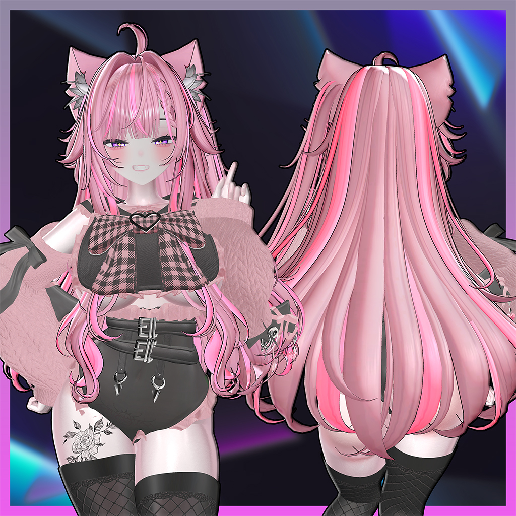 Rock Cat Side tail Hair Highlights Texture 【VRC Hair Texture - GLAY ...