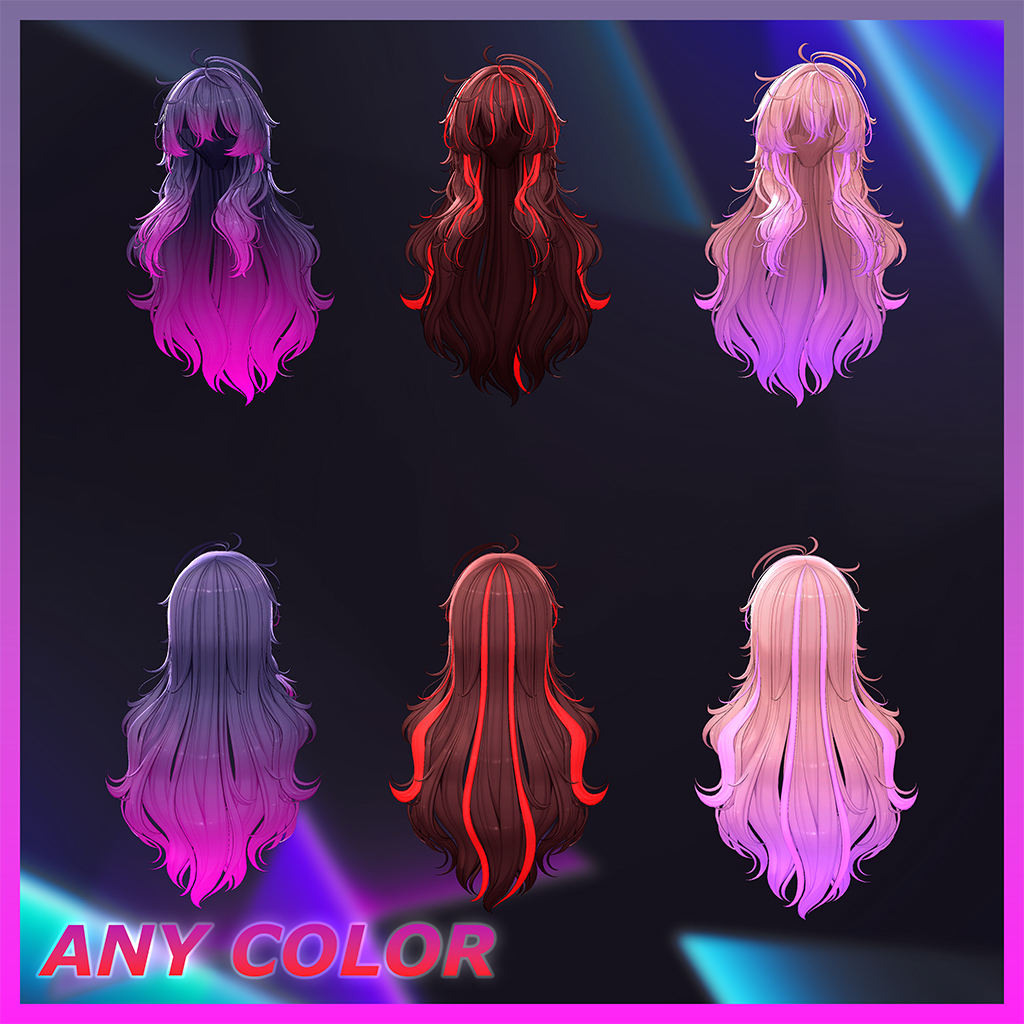 Lazy Hair Highlights Texture 【VRC Hair Texture - LookVook】 - StrandX ...
