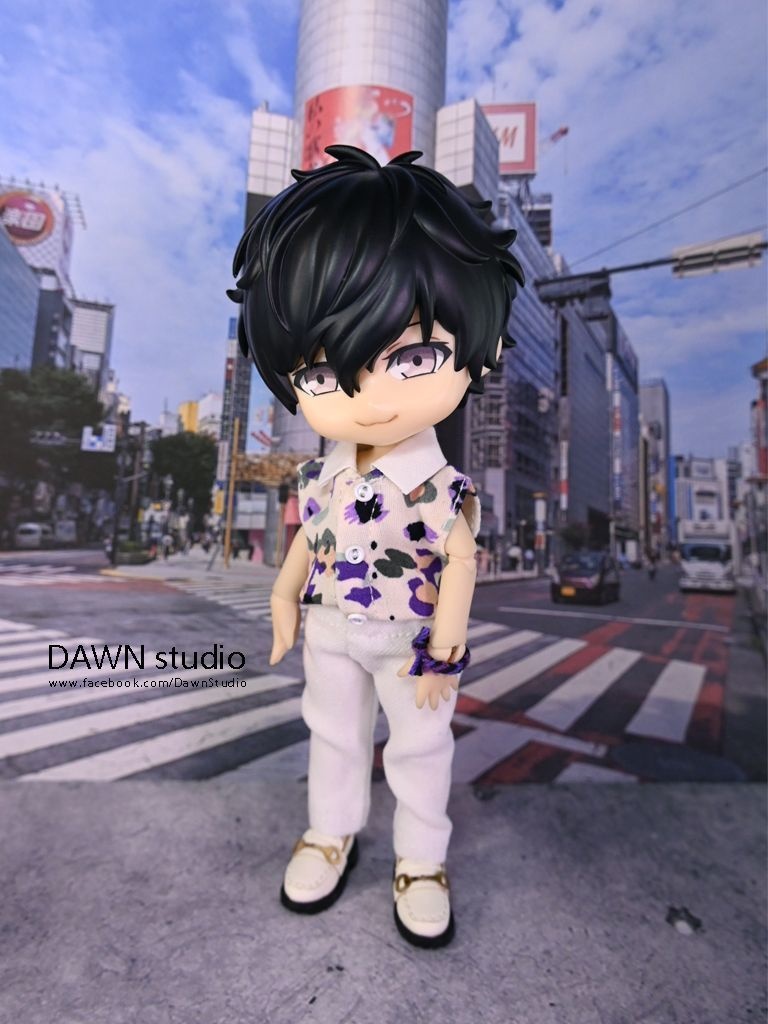 オビツ11 服 ペイント柄白襟ノースリーブシャツ - Dawn studio - BOOTH