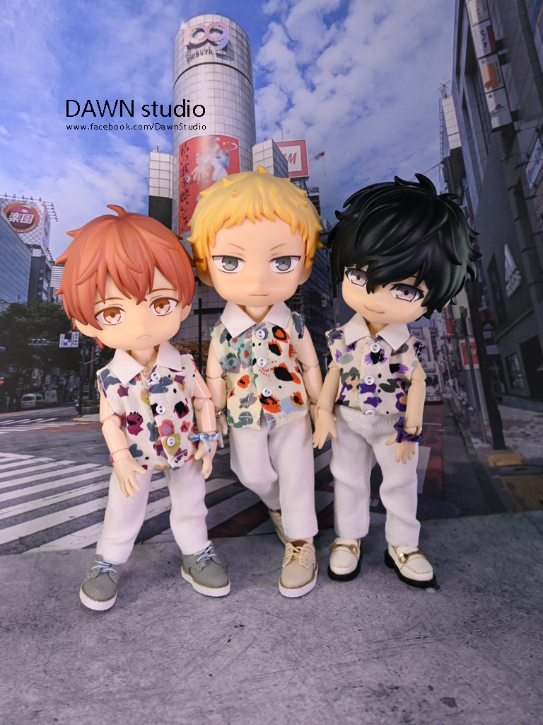 オビツ11 服 ペイント柄白襟ノースリーブシャツ - Dawn studio - BOOTH