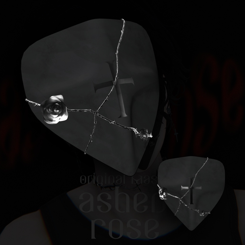 【VRChat】オリジナルマスク『Ashen Rose』 - Stray - - BOOTH