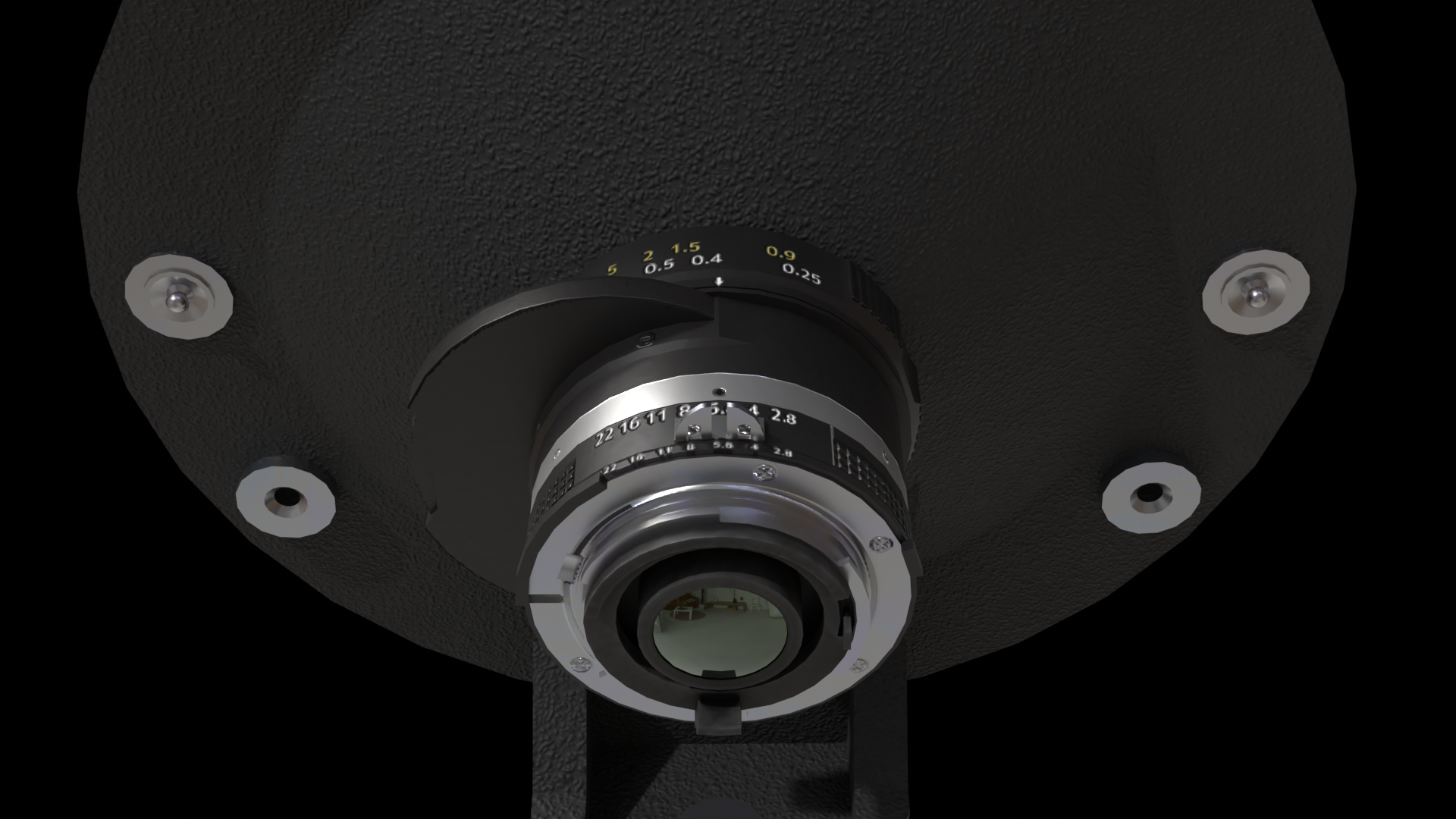 3Dモデル「"Al Fisheye-Nihhor 6mm F2.8S"+おまけフィルムカメラ」 - 楊枝製作所 - BOOTH