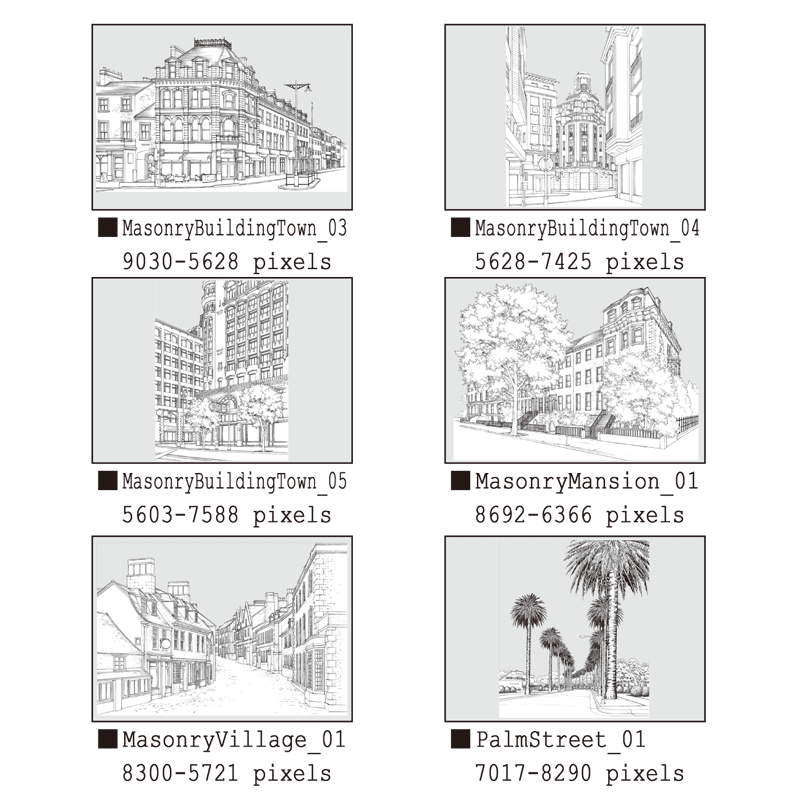 マンガ背景素材集 YL-14「街並」 - 有楽舎工房 BOOTH店 - BOOTH