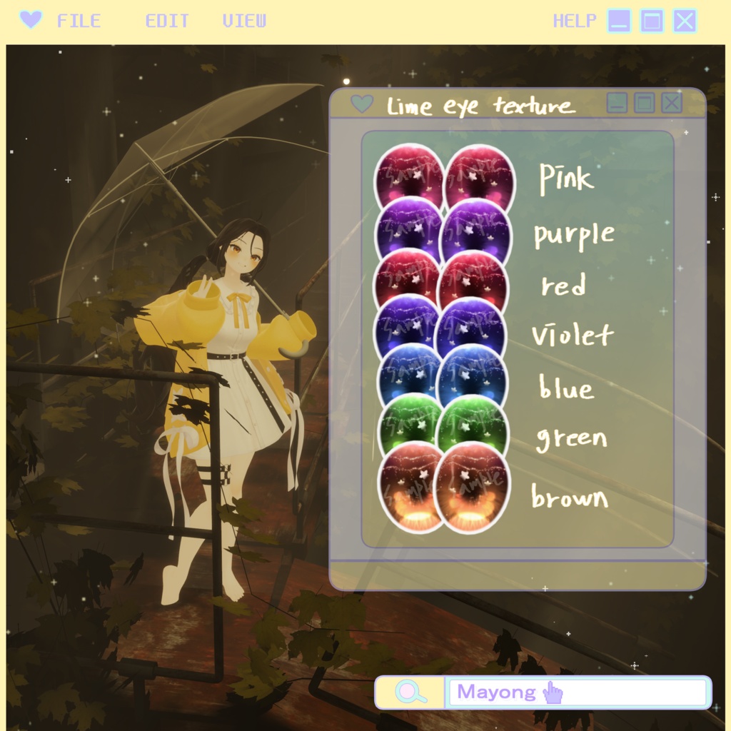 [Lime ライム] Citrus eye & face makeup texture ! - MEOW - BOOTH