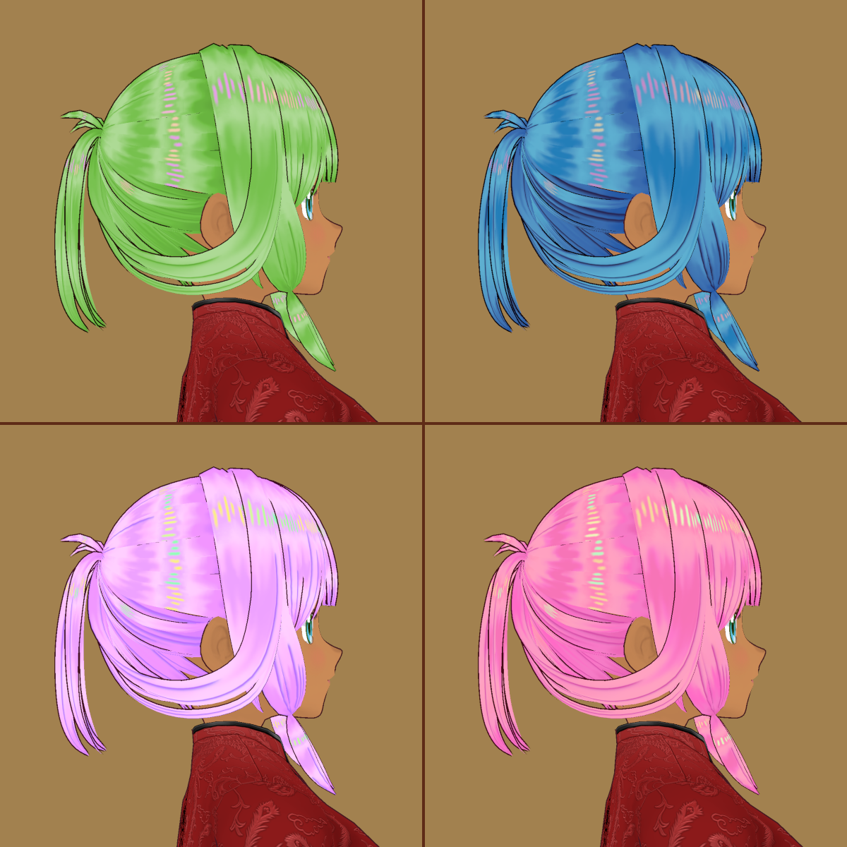 VRoid Hair Texture Set - Taylin (14 Anime Colors) - MelodyCrystel's ...