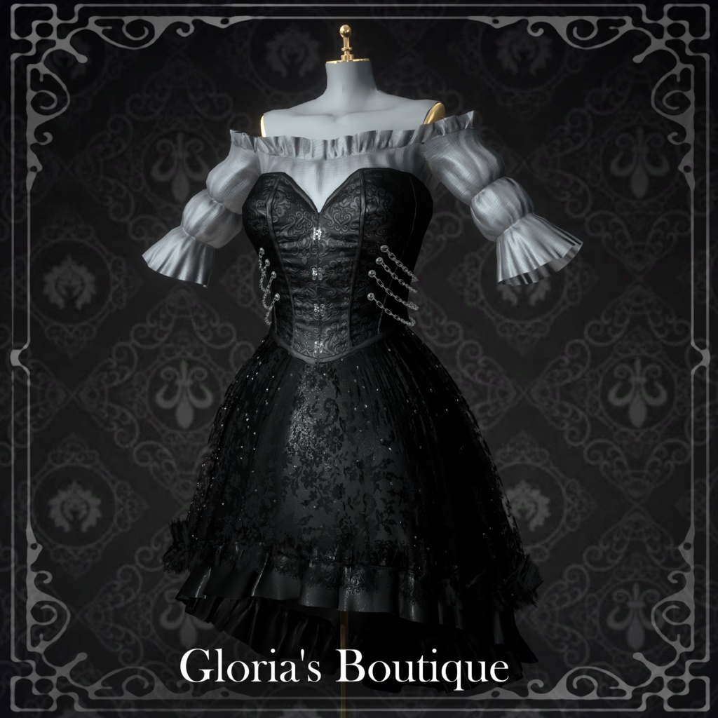 Obsidian Voyager - Gothic Pirate Dress for Vrchat - Gloria_3D - BOOTH