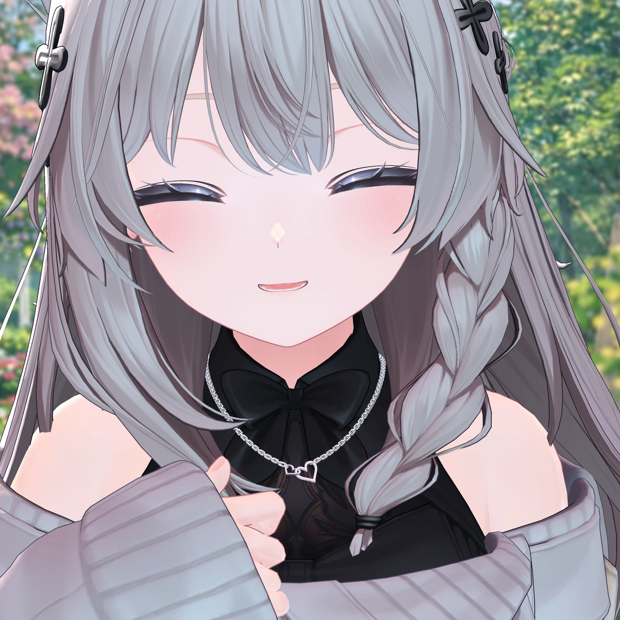 【VRChat】Heart & Clover Chain Necklace - uQushop - BOOTH