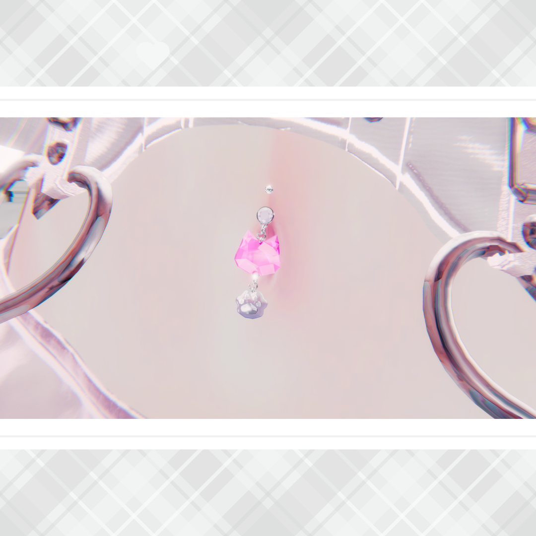 🤍 \ Meow! / navel piercing 🤍 - WHITE STELLA - BOOTH
