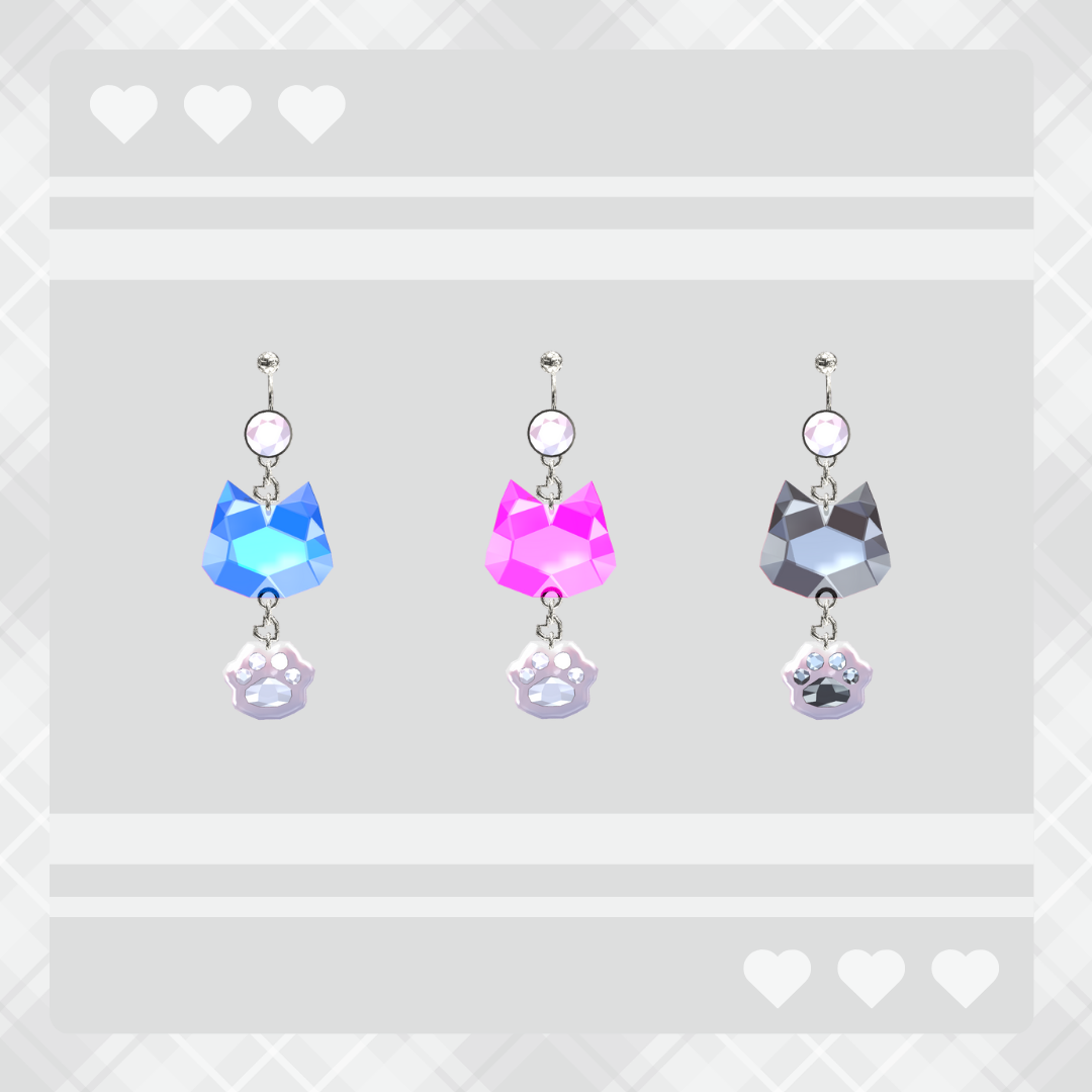 🤍 \ Meow! / navel piercing 🤍 - WHITE STELLA - BOOTH