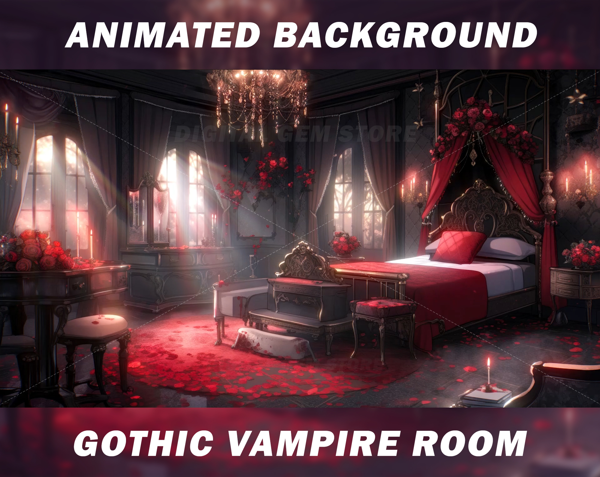 Gothic vampire vtuber background, gothic vtuber background, horror ...