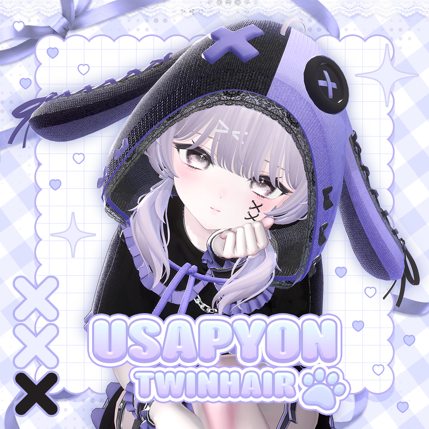 【3Dモデル】Usapyon TwinHair (17 Avatar) - RAKOKO - BOOTH