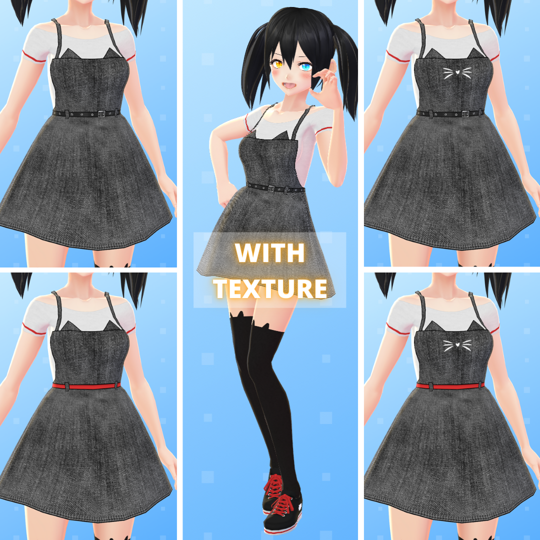 【VRoid】 Animals Salopette Set - Rori Shop - BOOTH