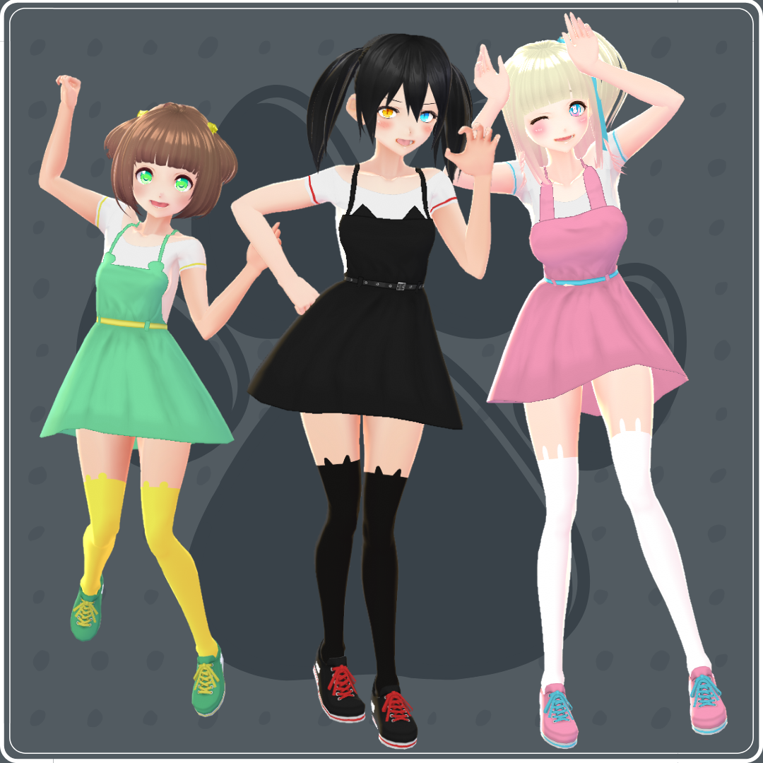 【VRoid】 Animals Salopette Set - Rori Shop - BOOTH