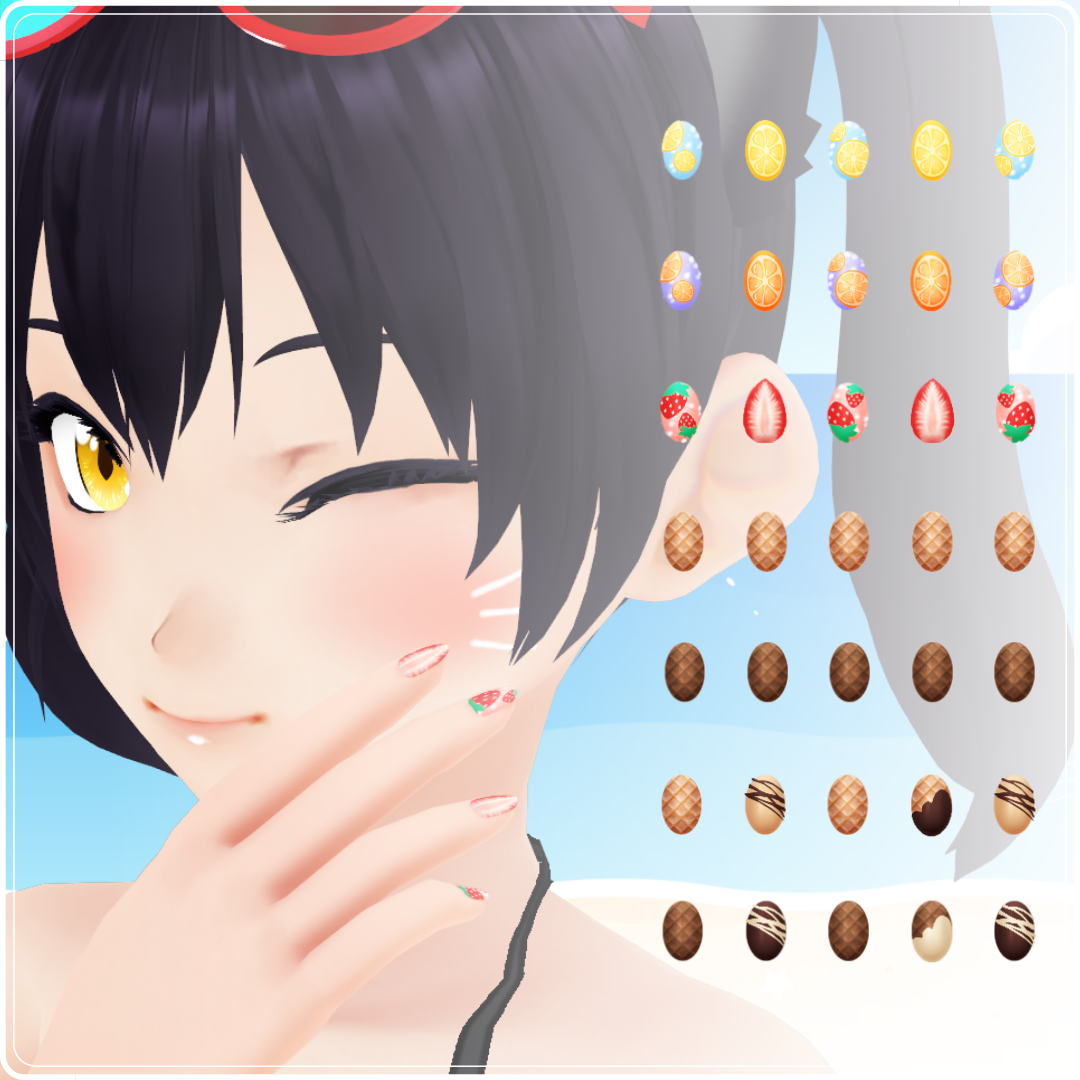 【VRoid】Summer Nails Set 2023 - Rori Shop - BOOTH