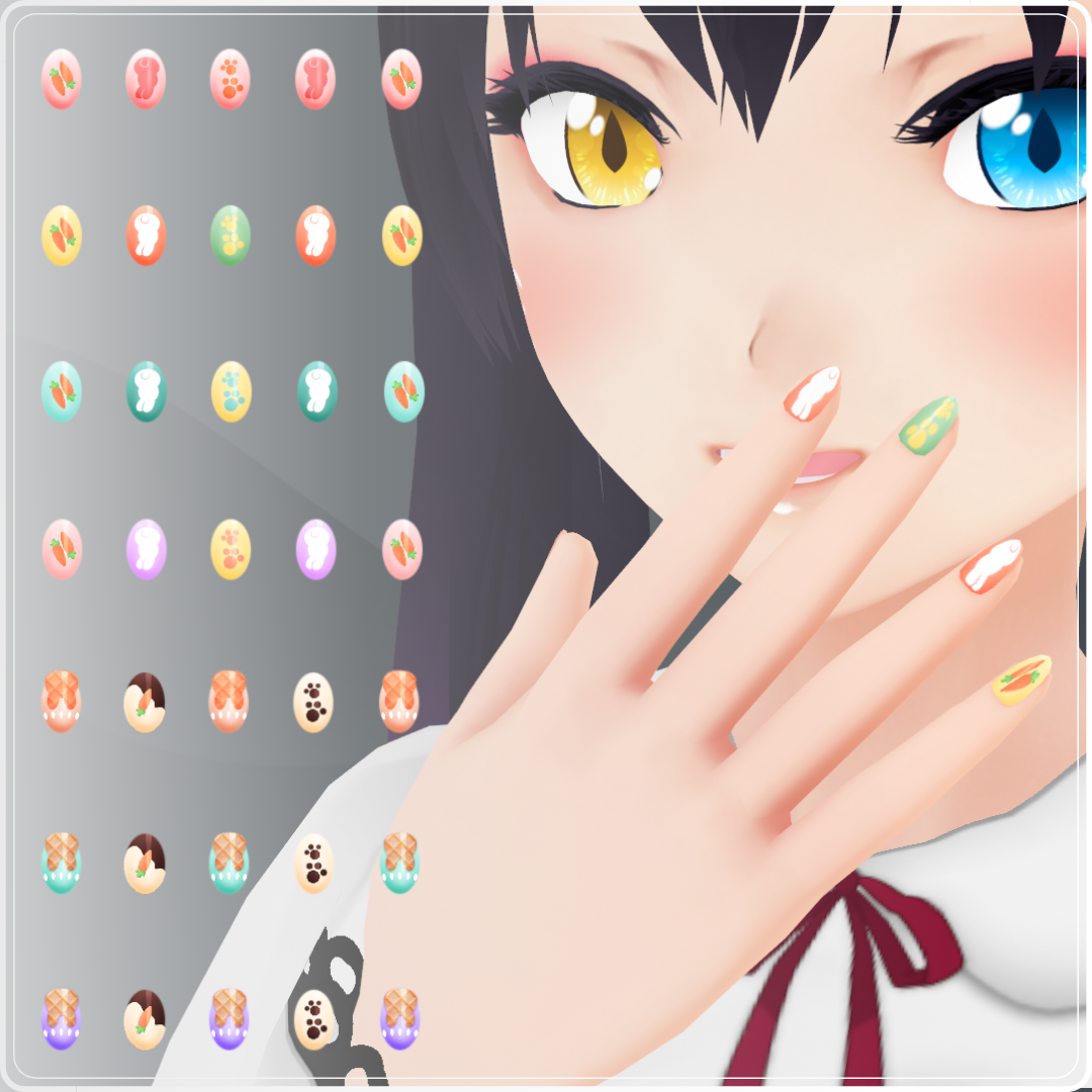 【VRoid】 Cute, Flowers and Bunnies Nails Set - Spring 2024 - Rori Shop ...