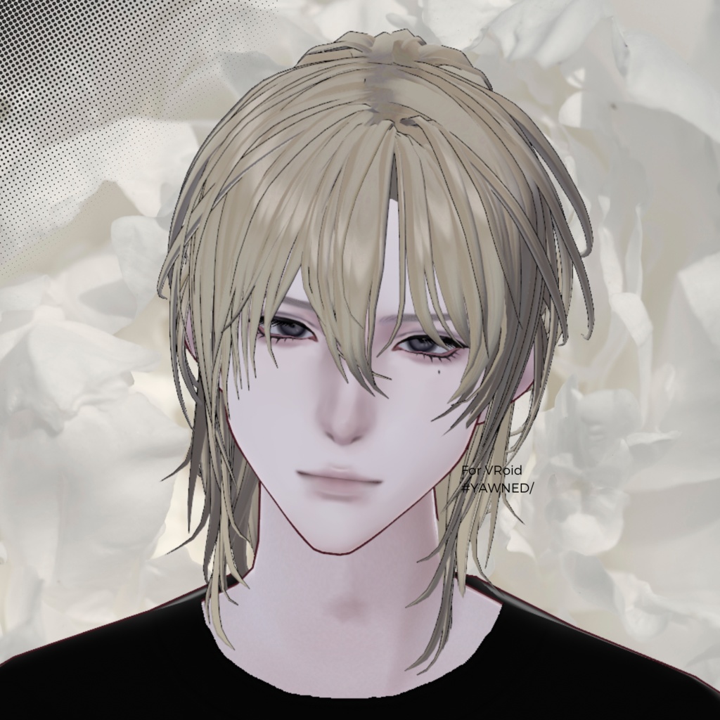 VRoid ハーフアップ ヘアプリセット Half-up Hair preset - YAWNED - BOOTH
